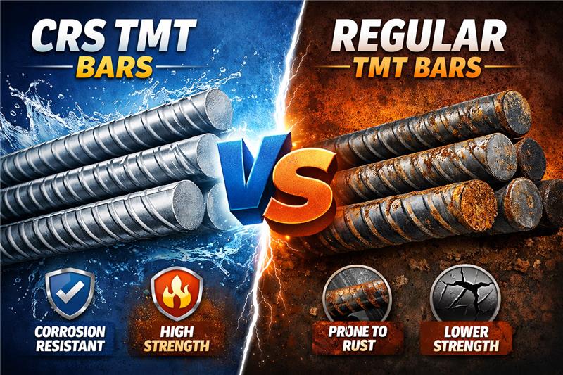 CRS TMT vs Regular TMT Bars: Which Is Better for Long-Lasting ...